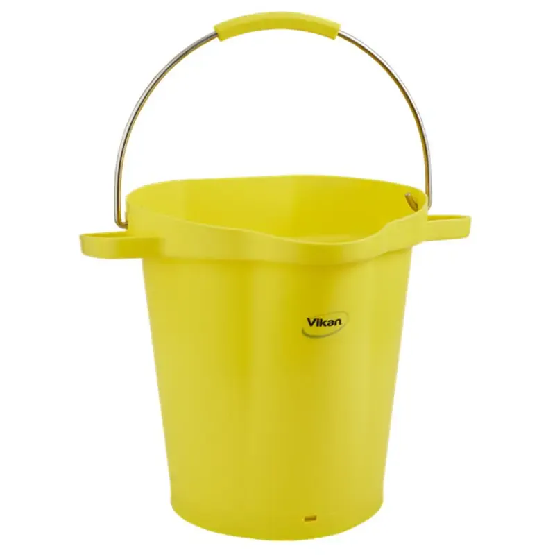 20L Polypropylene and Stainless Steel Bucket with Lid - Yellow ...